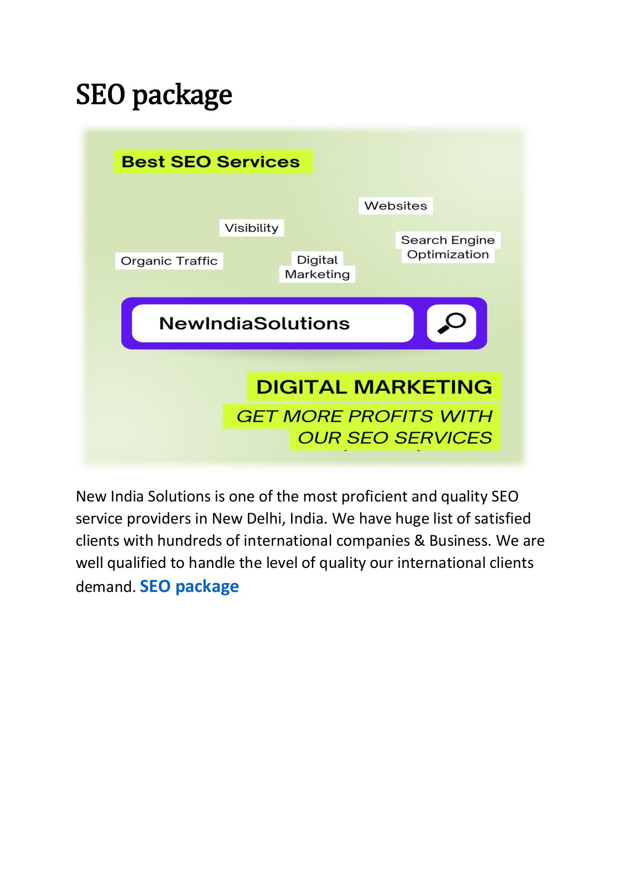 SEO package - newindia solutions - Page 1 - 1 | Flip PDF Online | PubHTML5