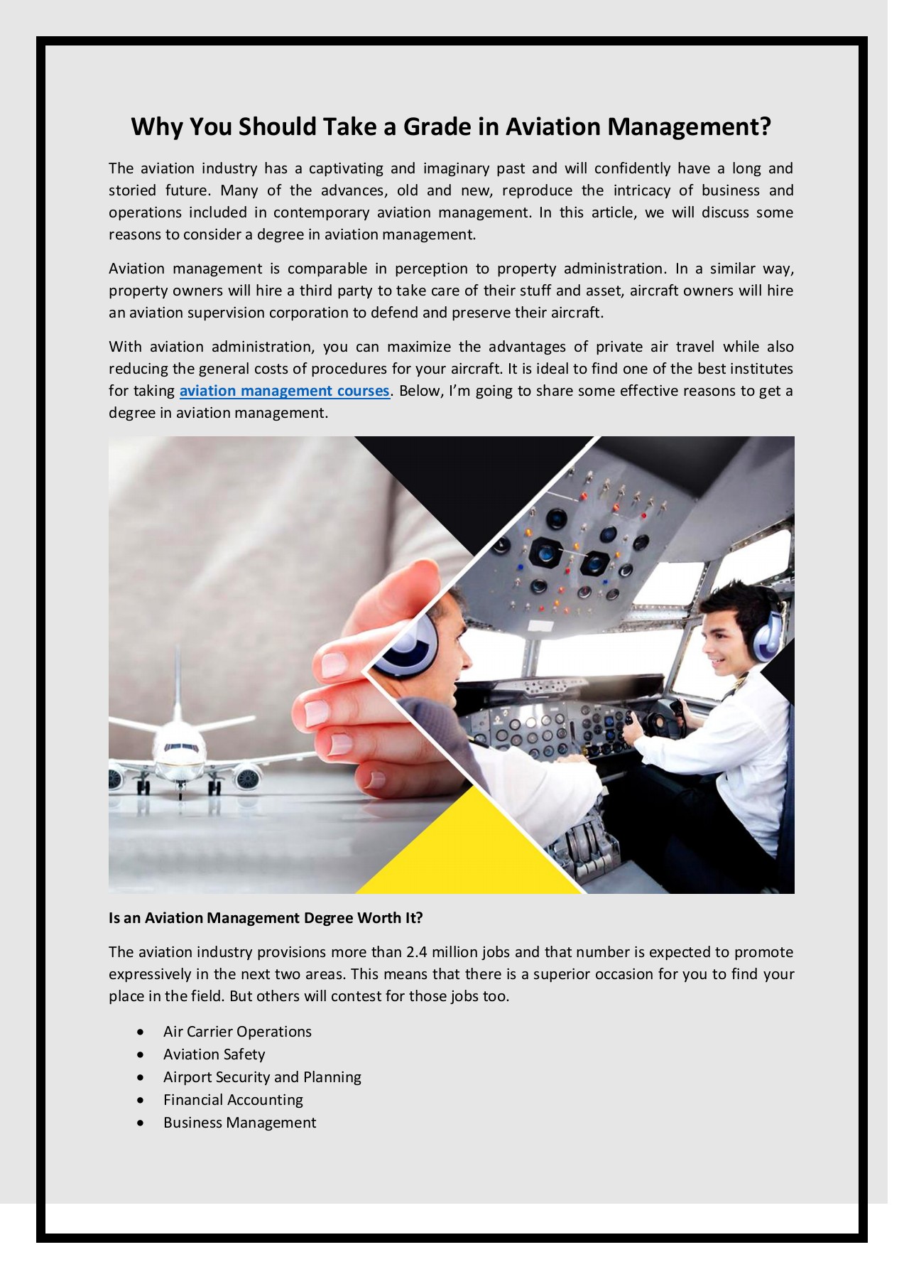 Why You Should Take a Grade in Aviation Management - ICRI India - Page 1 - 2 | Flip PDF Online ...