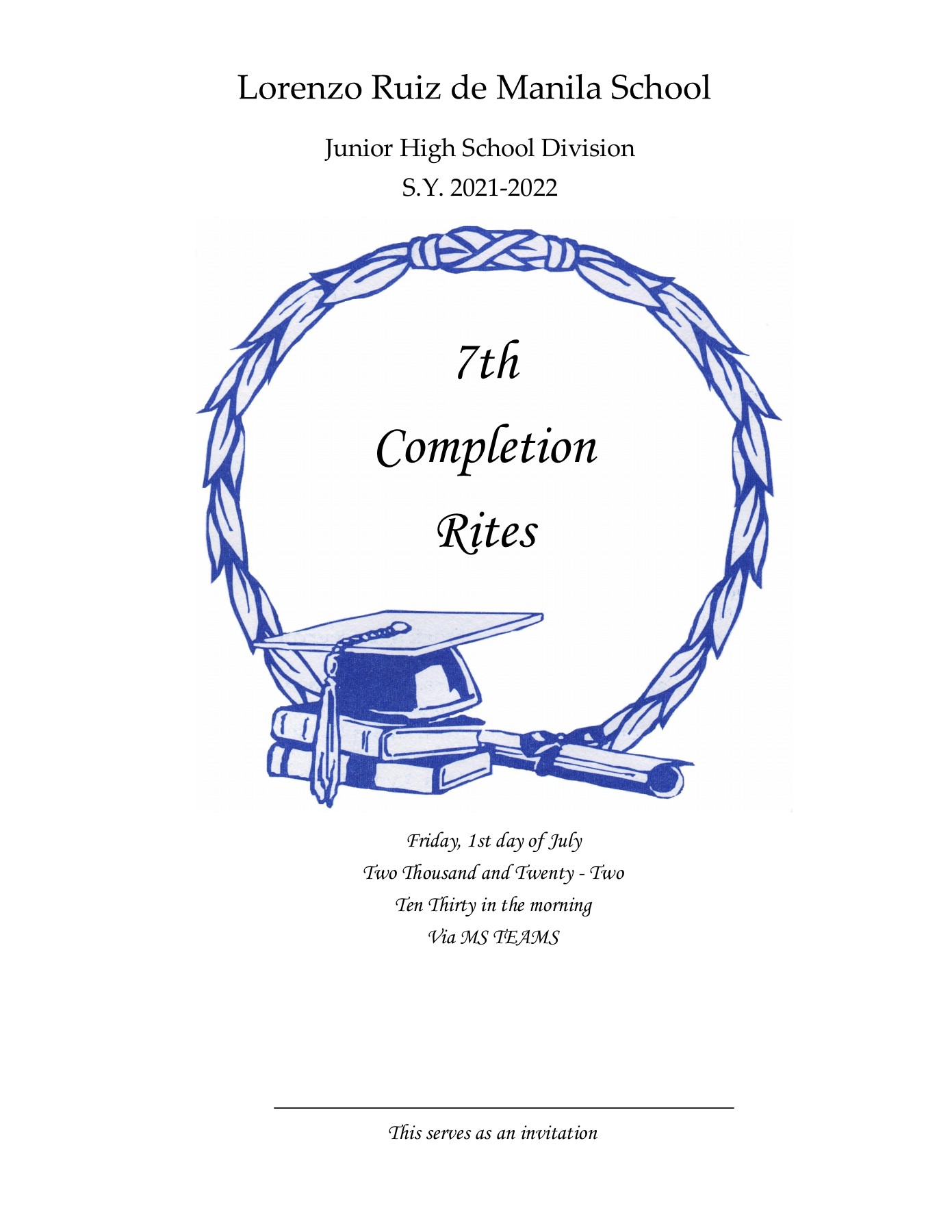 Program Invitation for 7th Completion Rites - Mae Delumpines - Page 1 ...