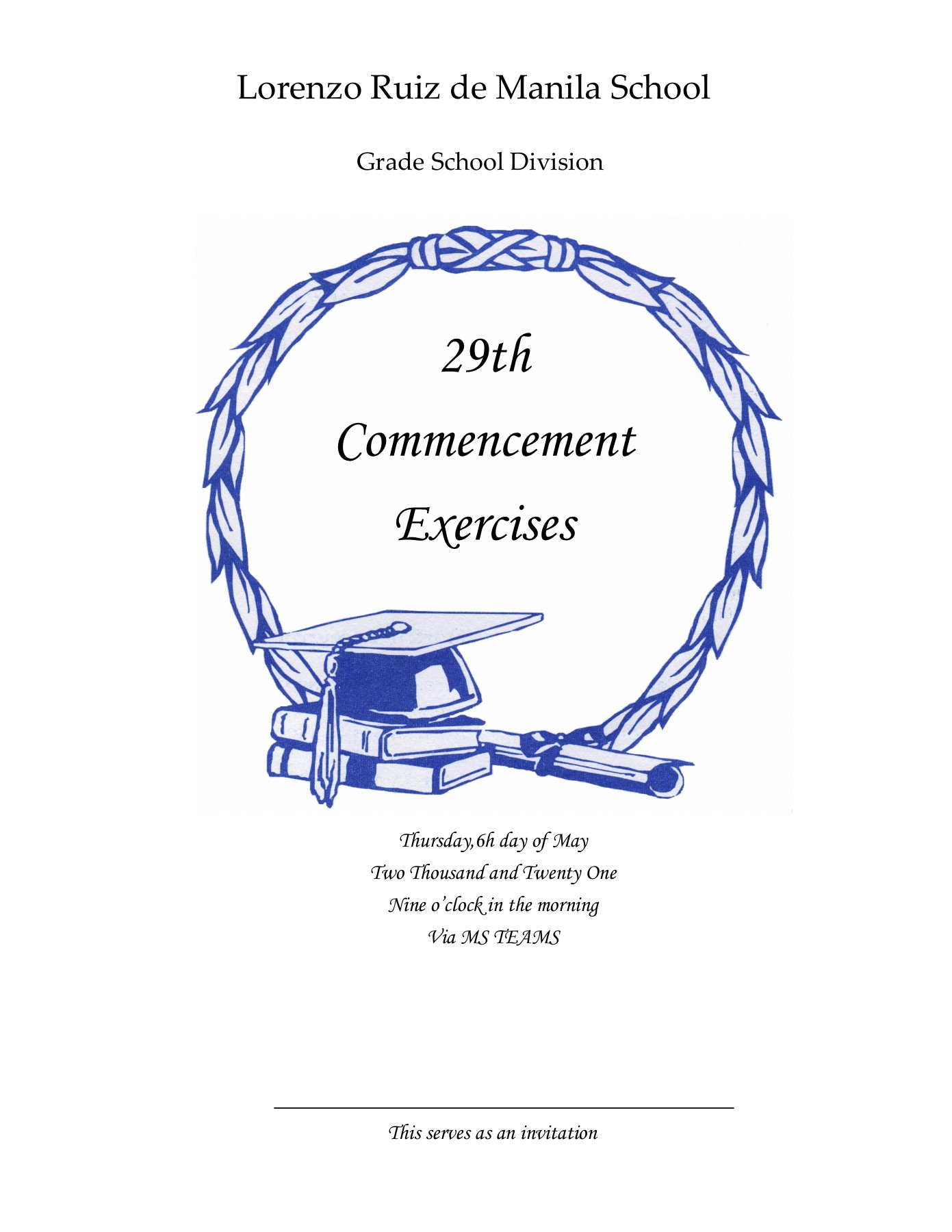 Program Invitation for GS Graduation 2021 - Mae Delumpines - Page 1 ...