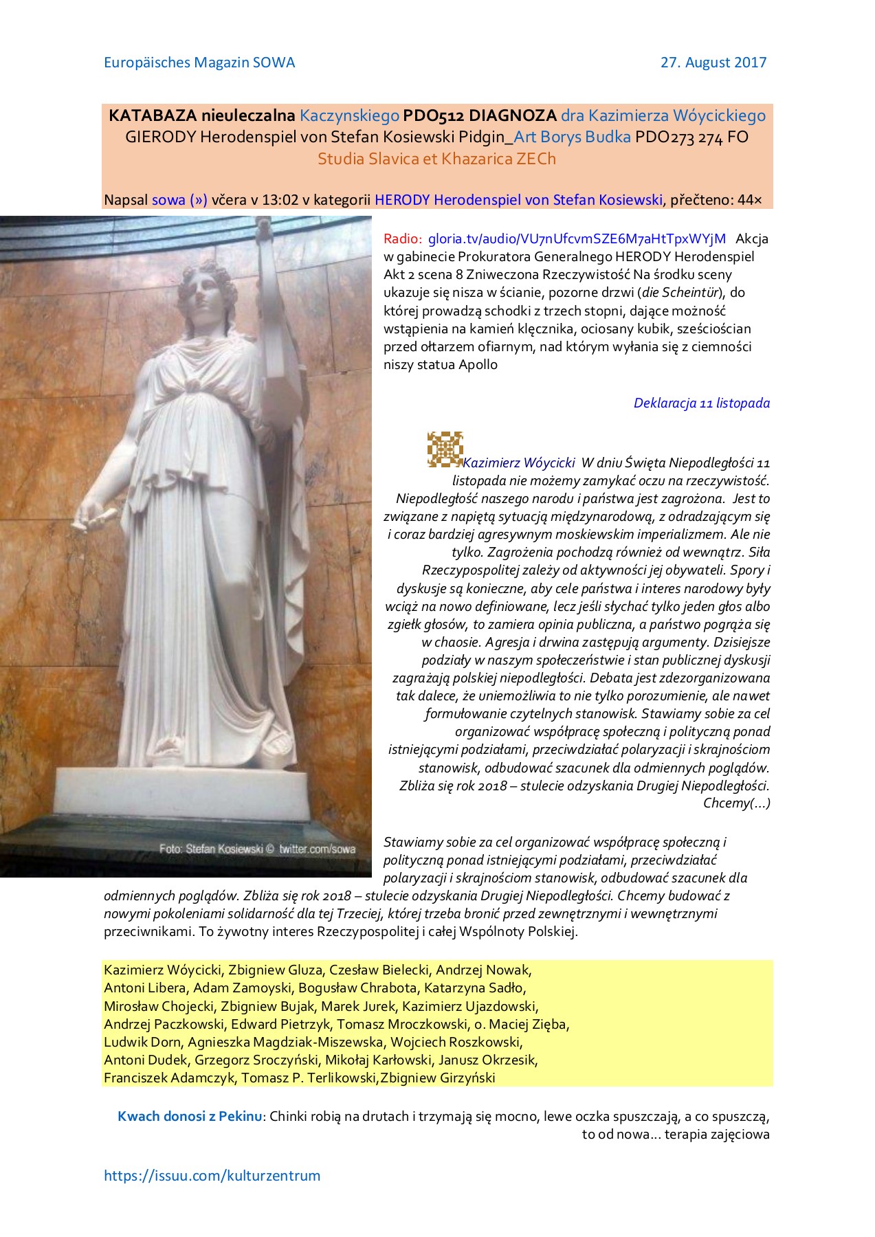 KATABAZA nieuleczalna Kaczyńskiego PDO512 DIAGNOZA dra Kazimierza ...