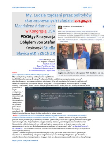 My Ludzie rzadzeni Magdalena Adamowicz w Kongresie USA PDO657 FO von ...