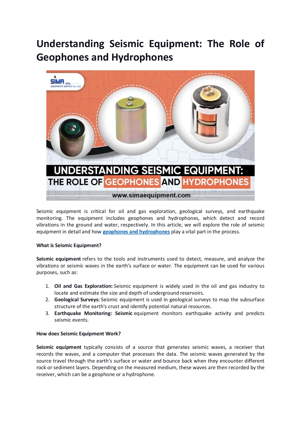 Understanding Seismic Equipment The Role of Geophones and Hydrophones ...