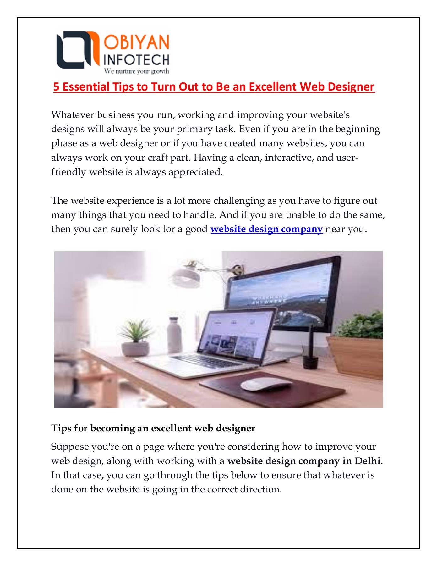 5 Essential Tips to Turn Out to Be an Excellent Web Designer - Mohd ...