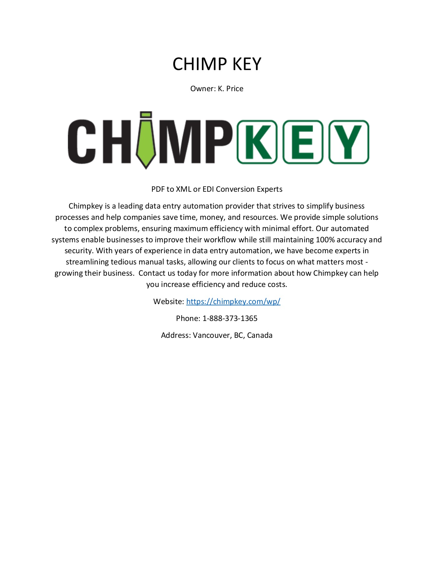 CHIMP KEY - Chimp Key - Page 1 - 1 | Flip PDF Online | PubHTML5