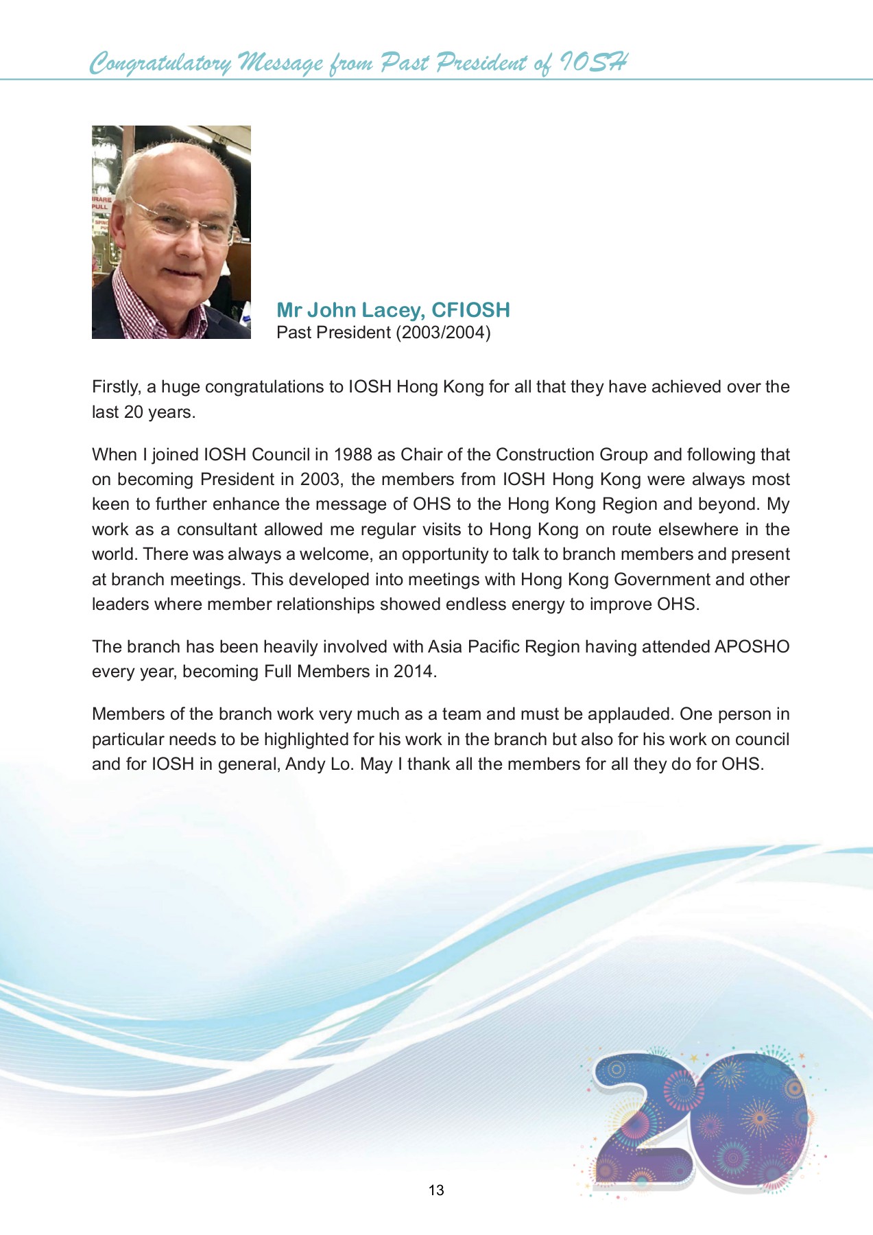 Booklet of IOSH Hong Kong 20th Anniversary - ioshhongkong - Page 13 ...