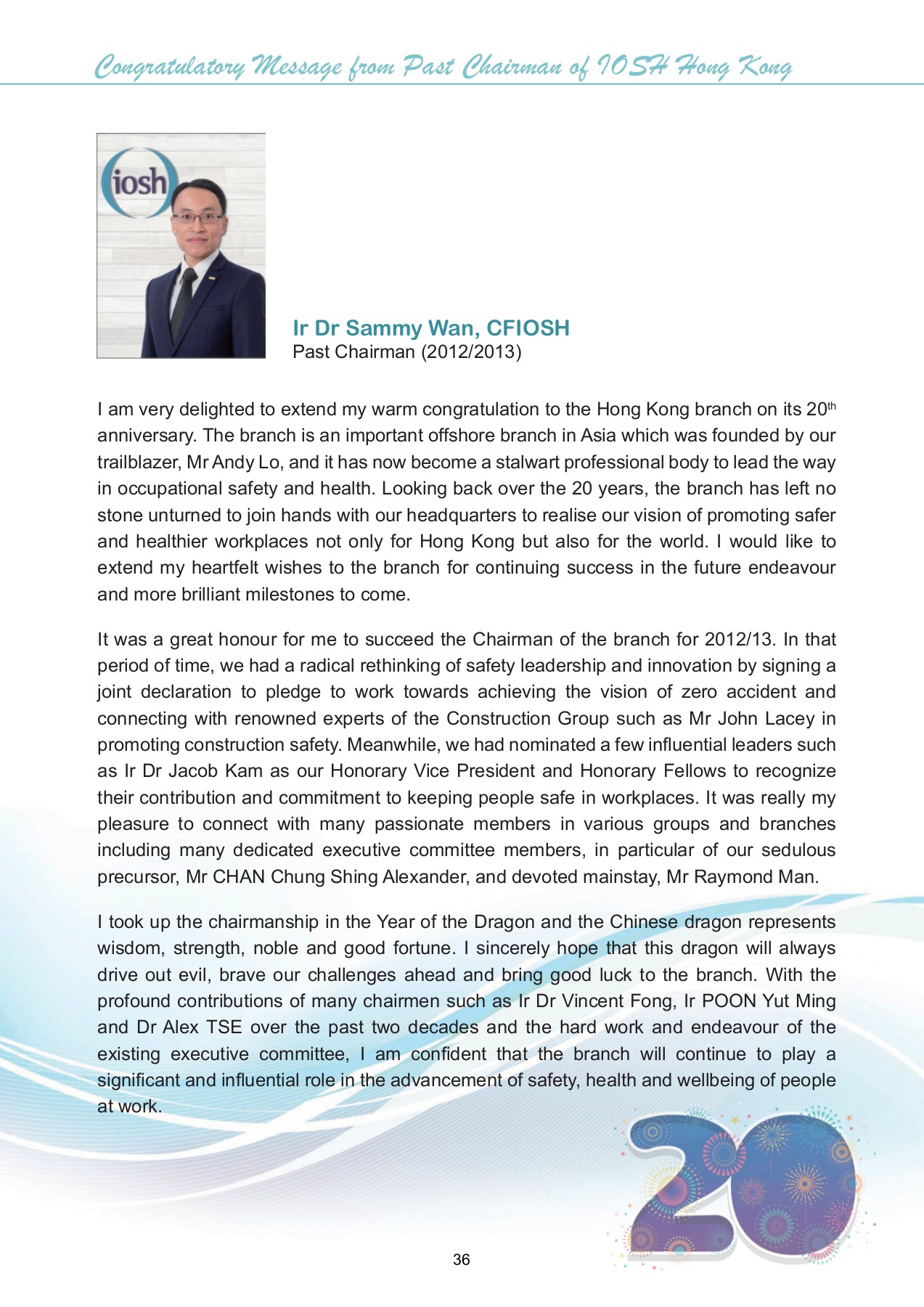 Booklet of IOSH Hong Kong 20th Anniversary - ioshhongkong - Page 36 ...