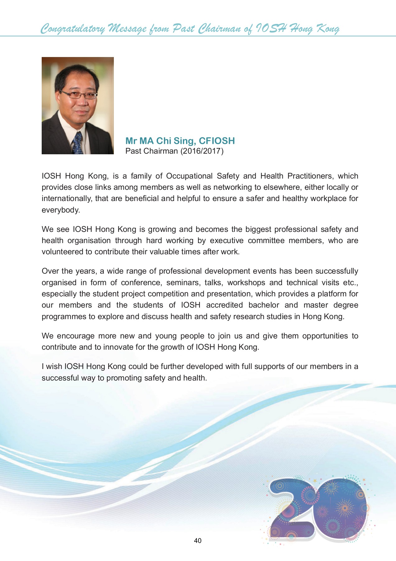 Booklet of IOSH Hong Kong 20th Anniversary - ioshhongkong - Page 40 ...