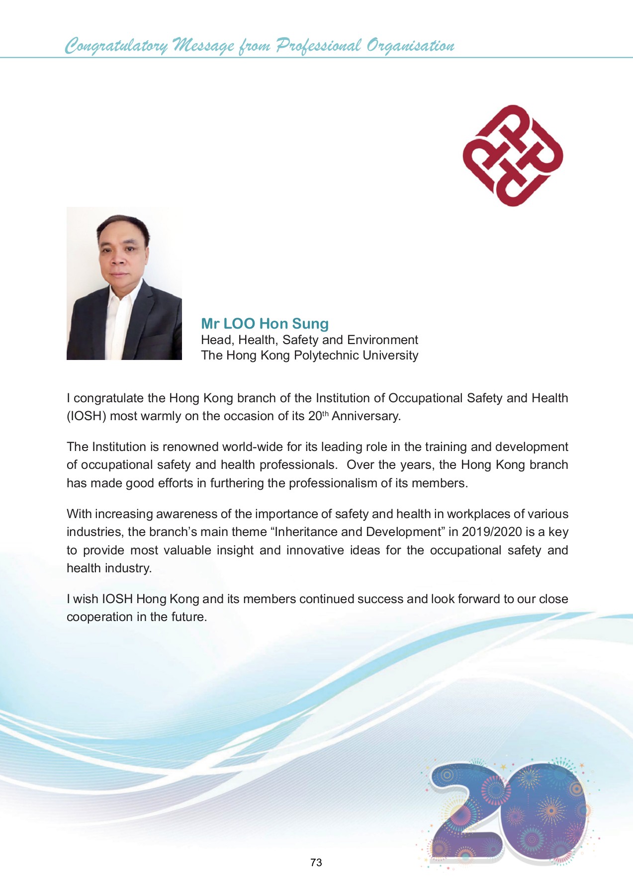 Booklet of IOSH Hong Kong 20th Anniversary - ioshhongkong - Page 73 ...