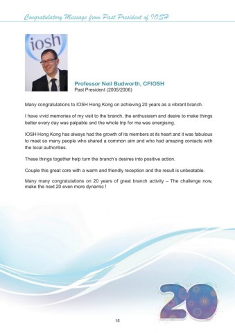 Booklet of IOSH Hong Kong 20th Anniversary - ioshhongkong - Page 15 ...