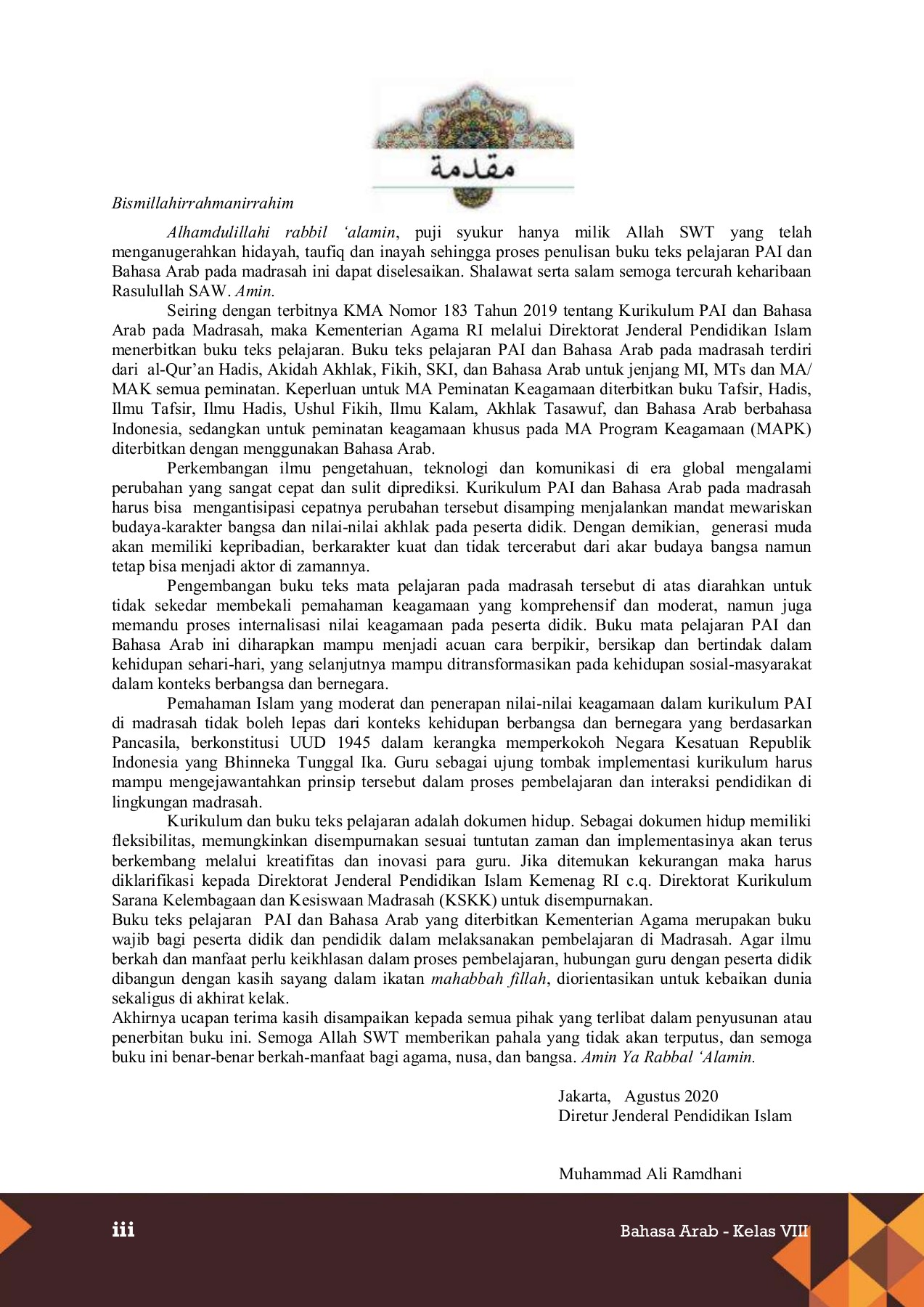 8. BAHASA ARAB_MTs_KELAS_VIII_KSKK_2020_Kamimadrasah - MTs Muhammadiyah Pekuncen - الصفحة 3 ...