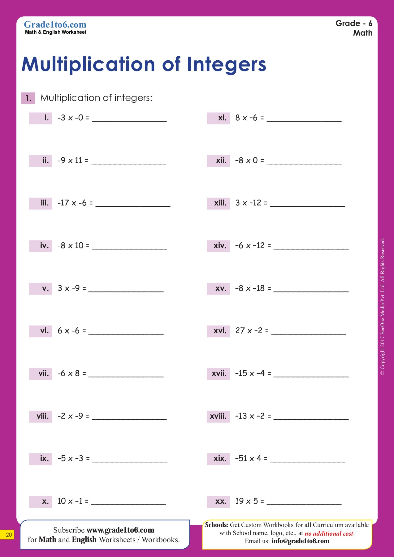 Integers Grade 6, MYP 1 Workbook - balajivnote5 - Page 23 | Flip PDF ...