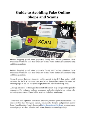 Guide to Avoiding Fake Online Shops and Scams