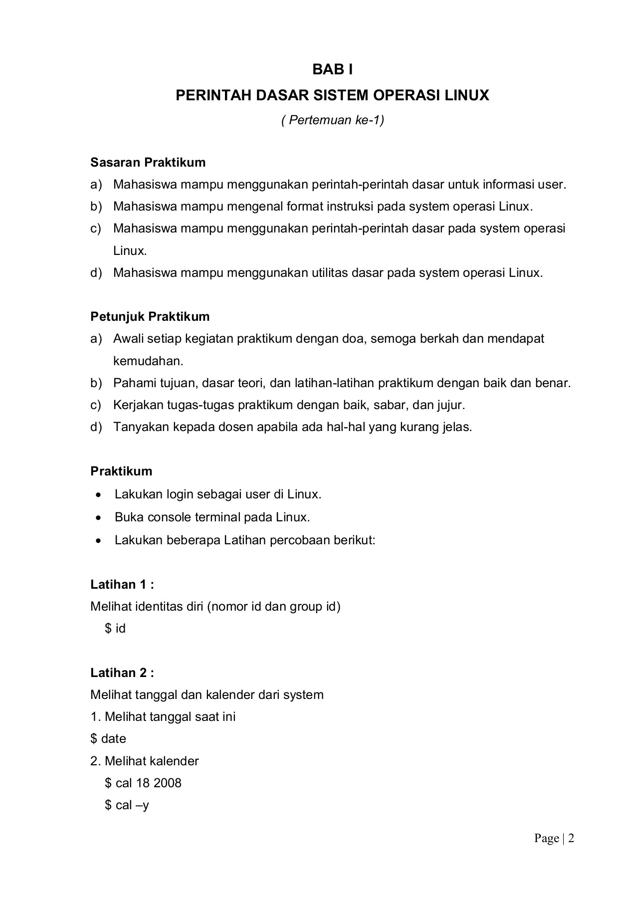 MODUL 1 - PERINTAH DASAR PADA SISTEM OPERASI LINUX - Abdi Pandu Kusuma ...