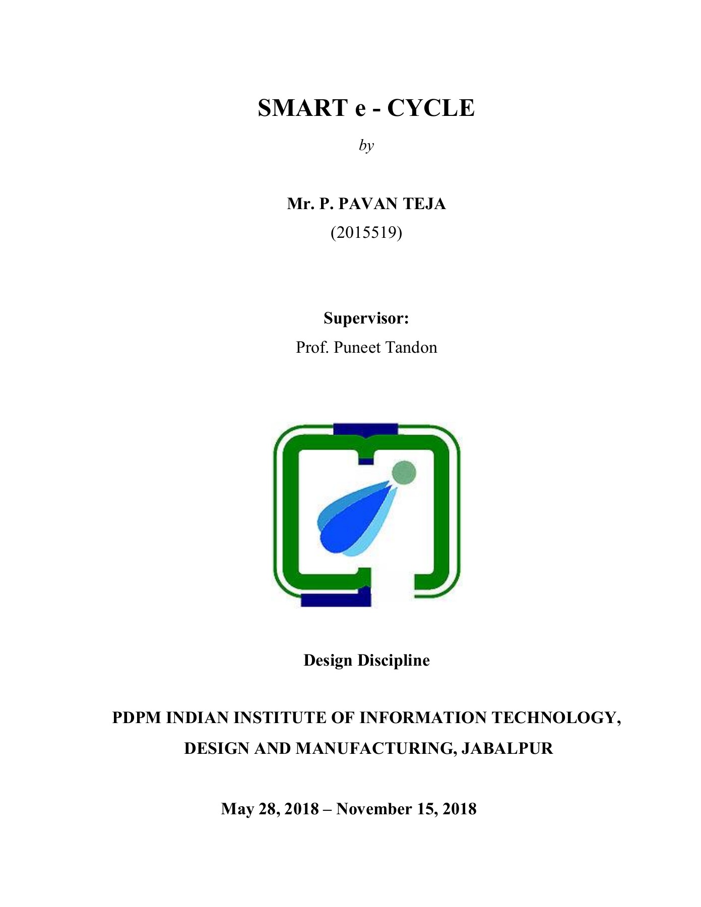 Smart E-cycle - Project Report - Pavan Teja - Page 1 - 32 | Flip PDF Online | PubHTML5