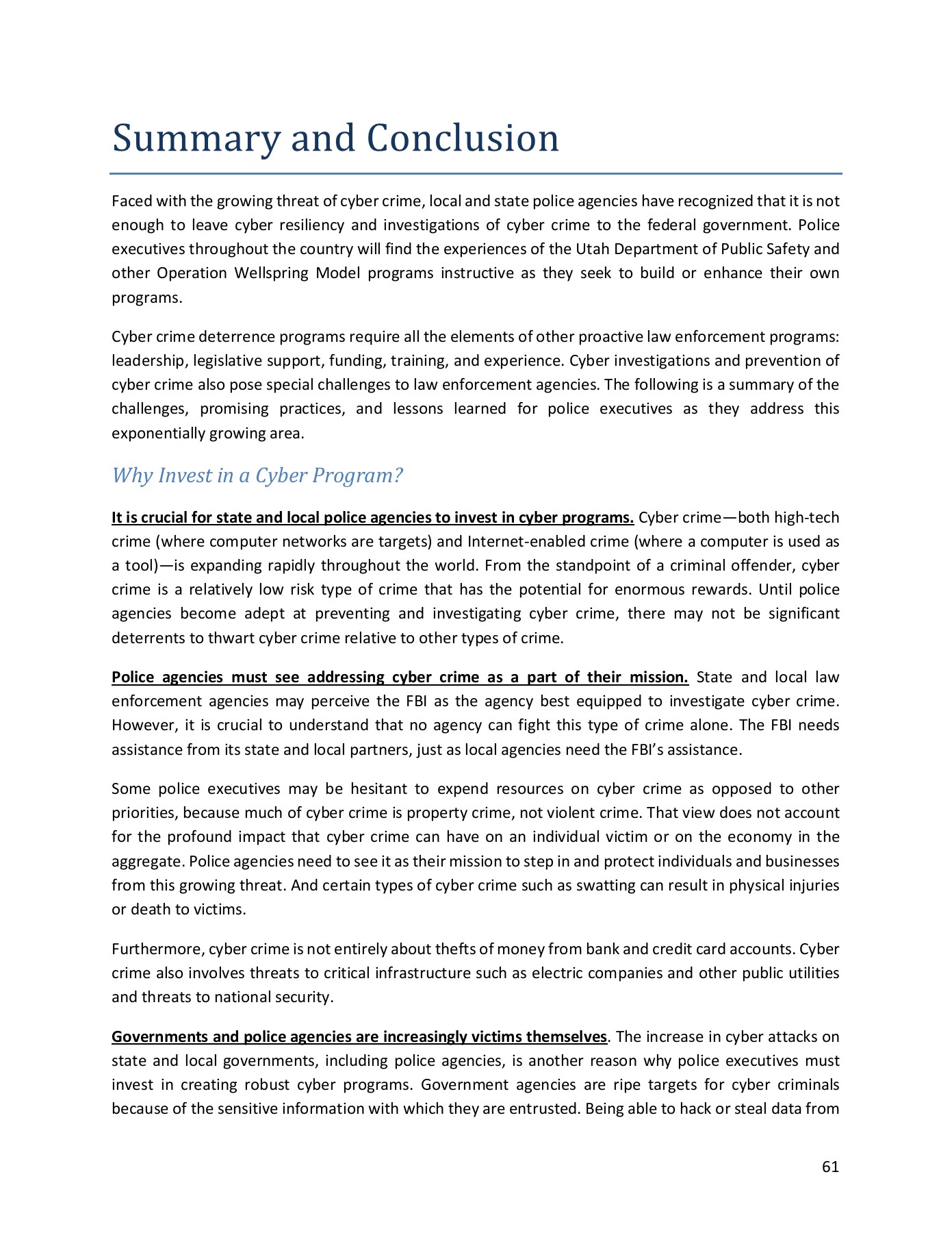 The Utah Model: A Path Forward for Investigating and Building ...