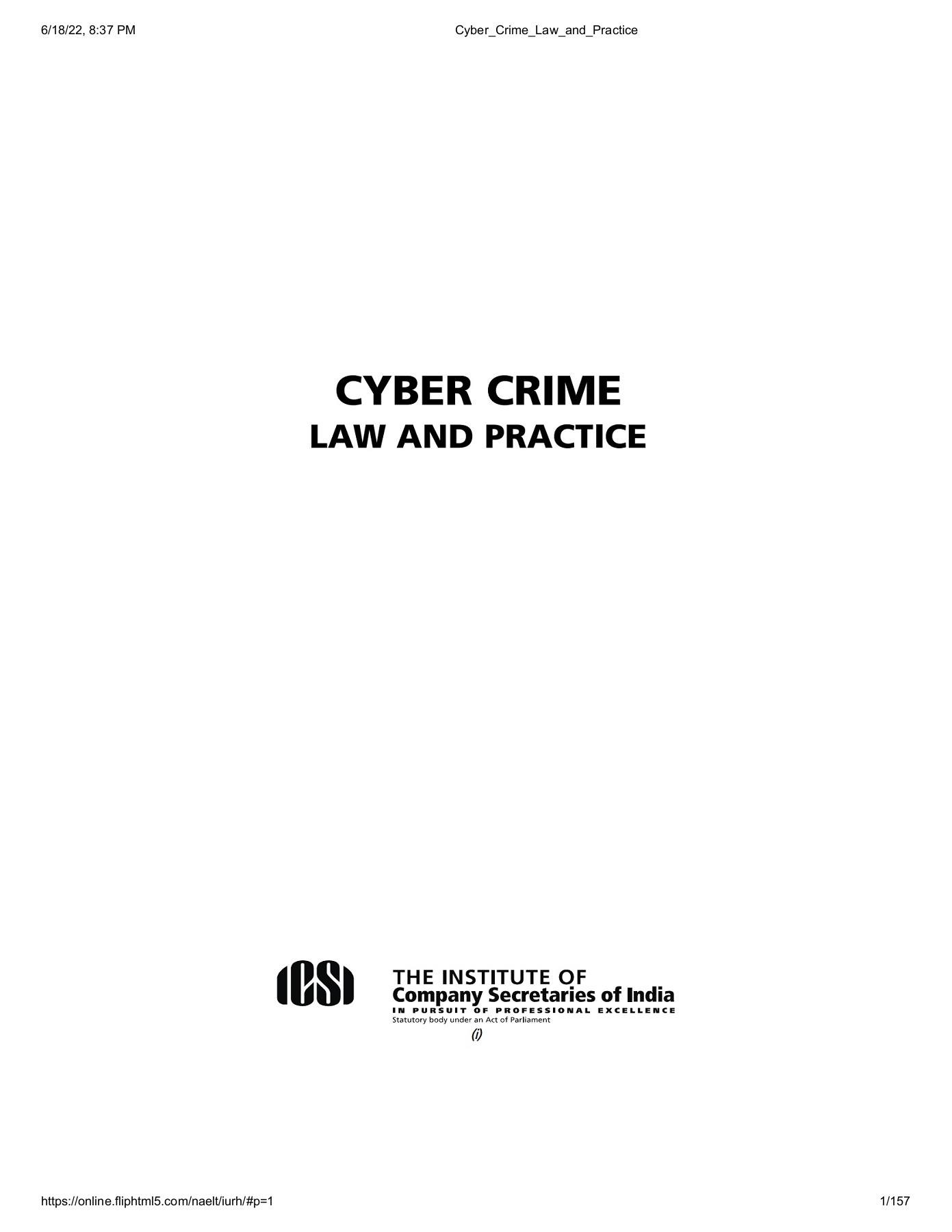 Cyber Crime: Law and Practice - E-Books - Page 1 - 157 | Flip PDF ...