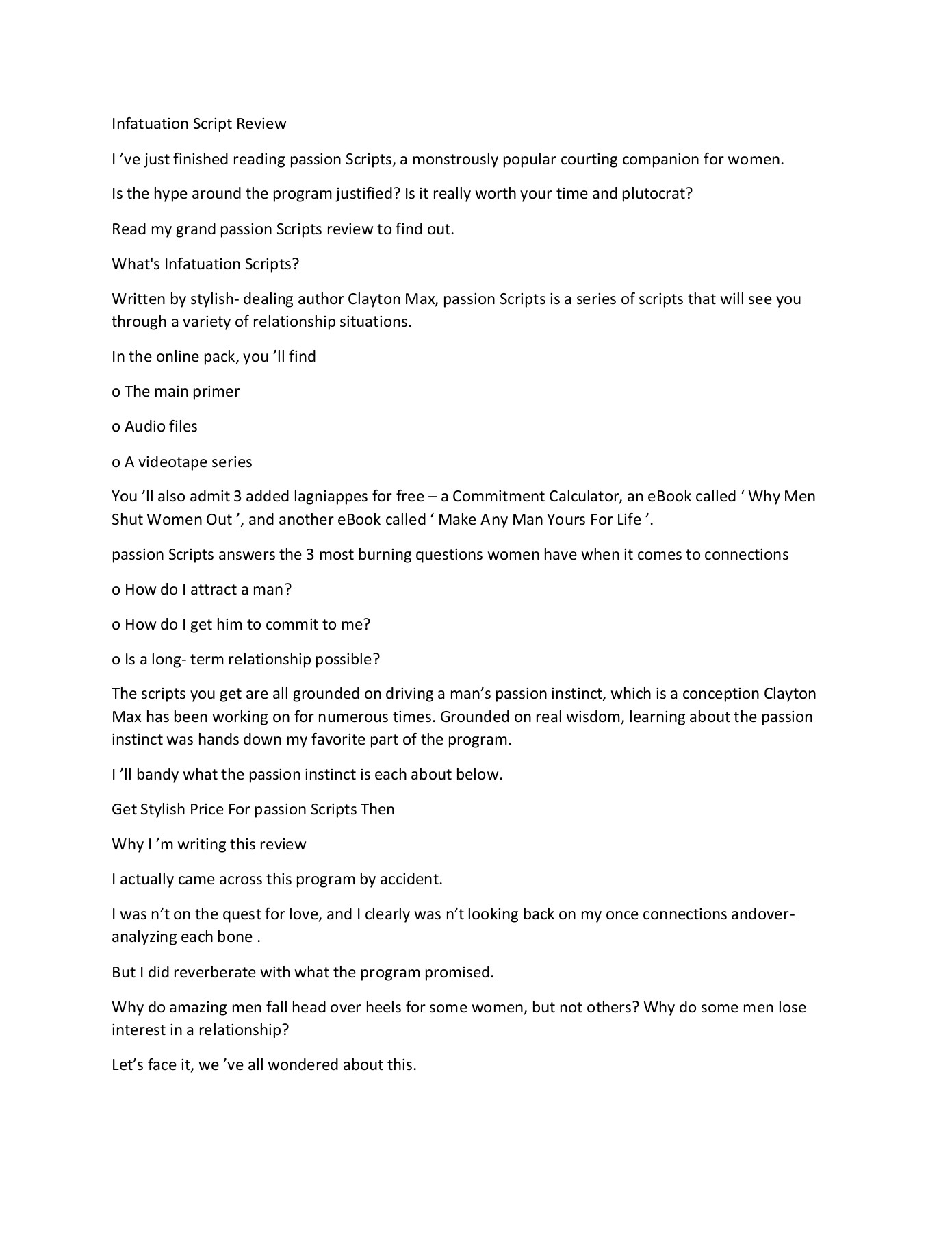 Infatuation scripts examples - Clara Rankey - Page 1 - 3 | Flip PDF ...