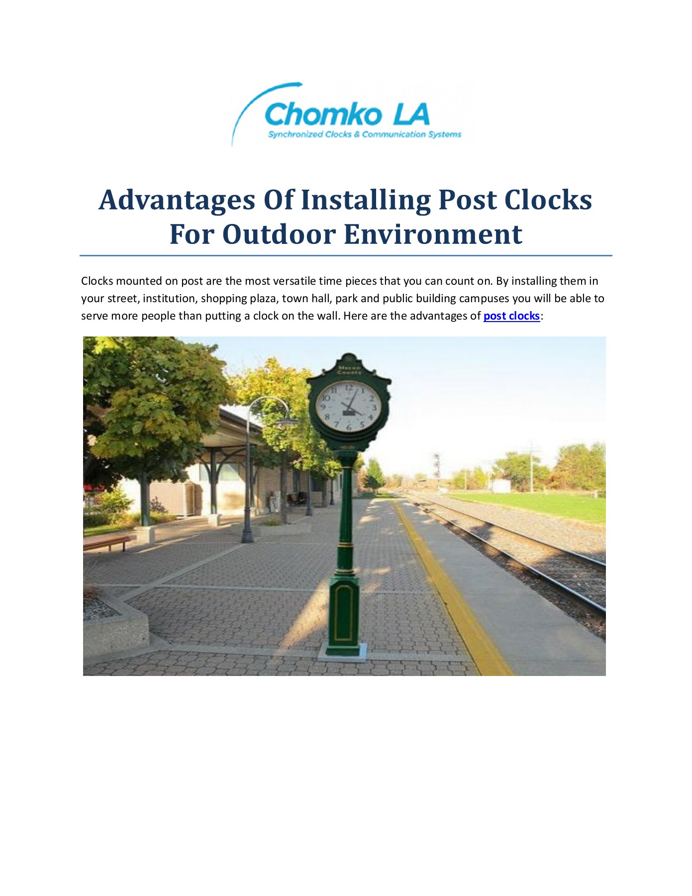 Advantages Of Installing Post Clocks For Outdoor Environment - Chomko ...