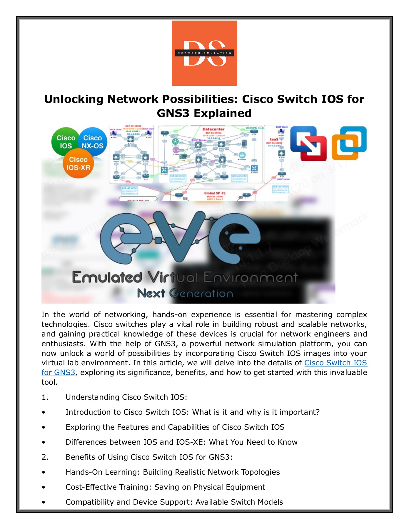 Unlocking Network Possibilities Cisco Switch IOS for GNS3 Explained - dynamipsdubai - Page 1 - 2 ...