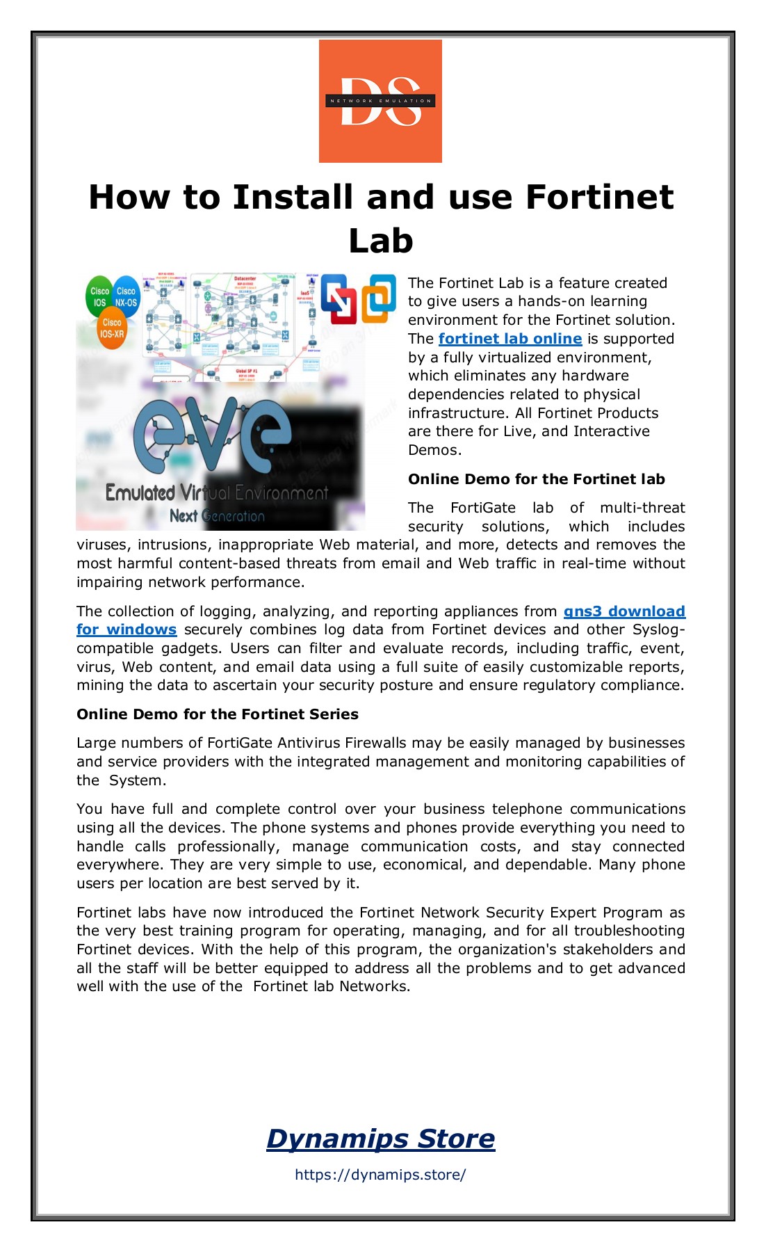 How to Install and use Fortinet Lab - dynamipsdubai - Page 1 - 1 | Flip ...