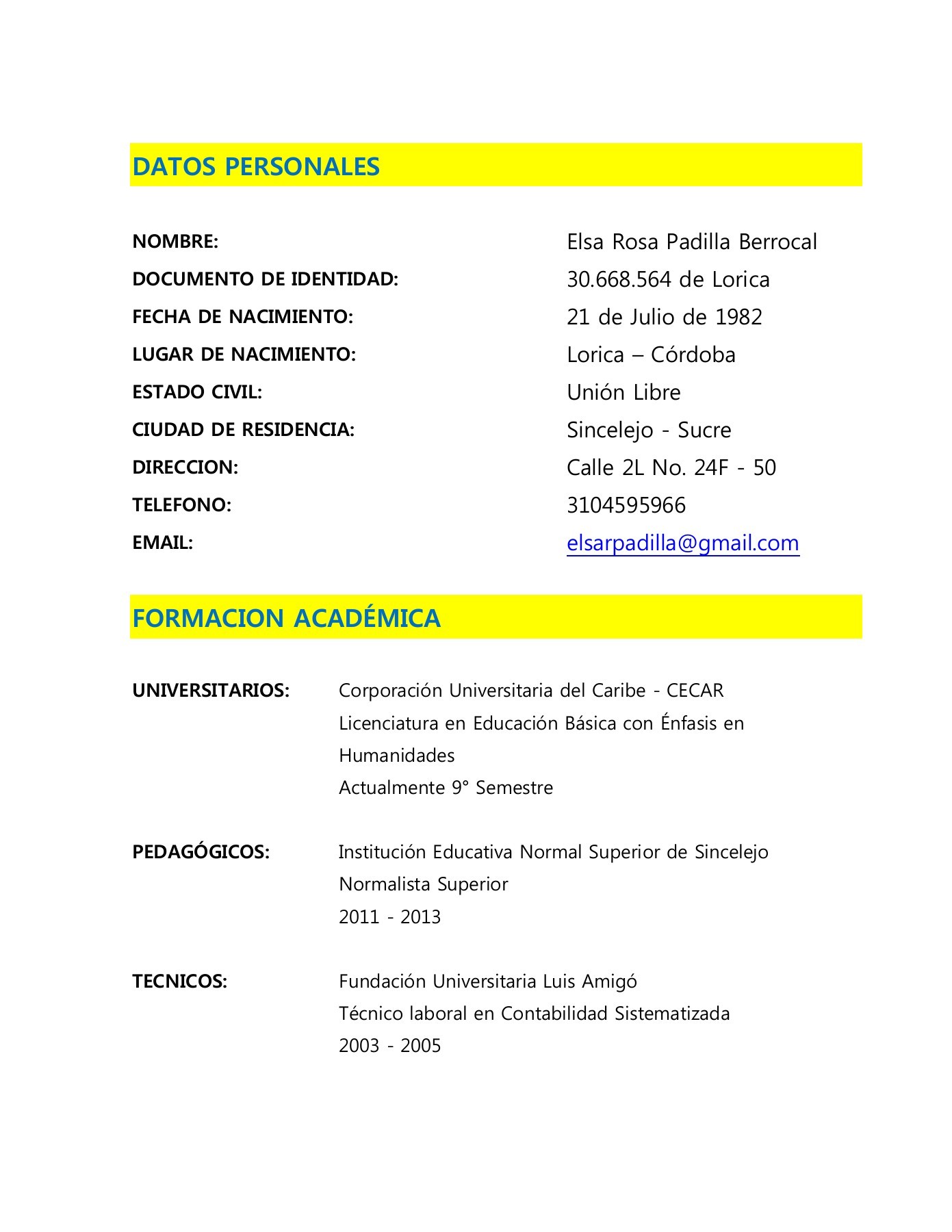 ELSA_PADILLA_HOJA DE VIDA - fafimego - Página 2 | Flip PDF en línea ...