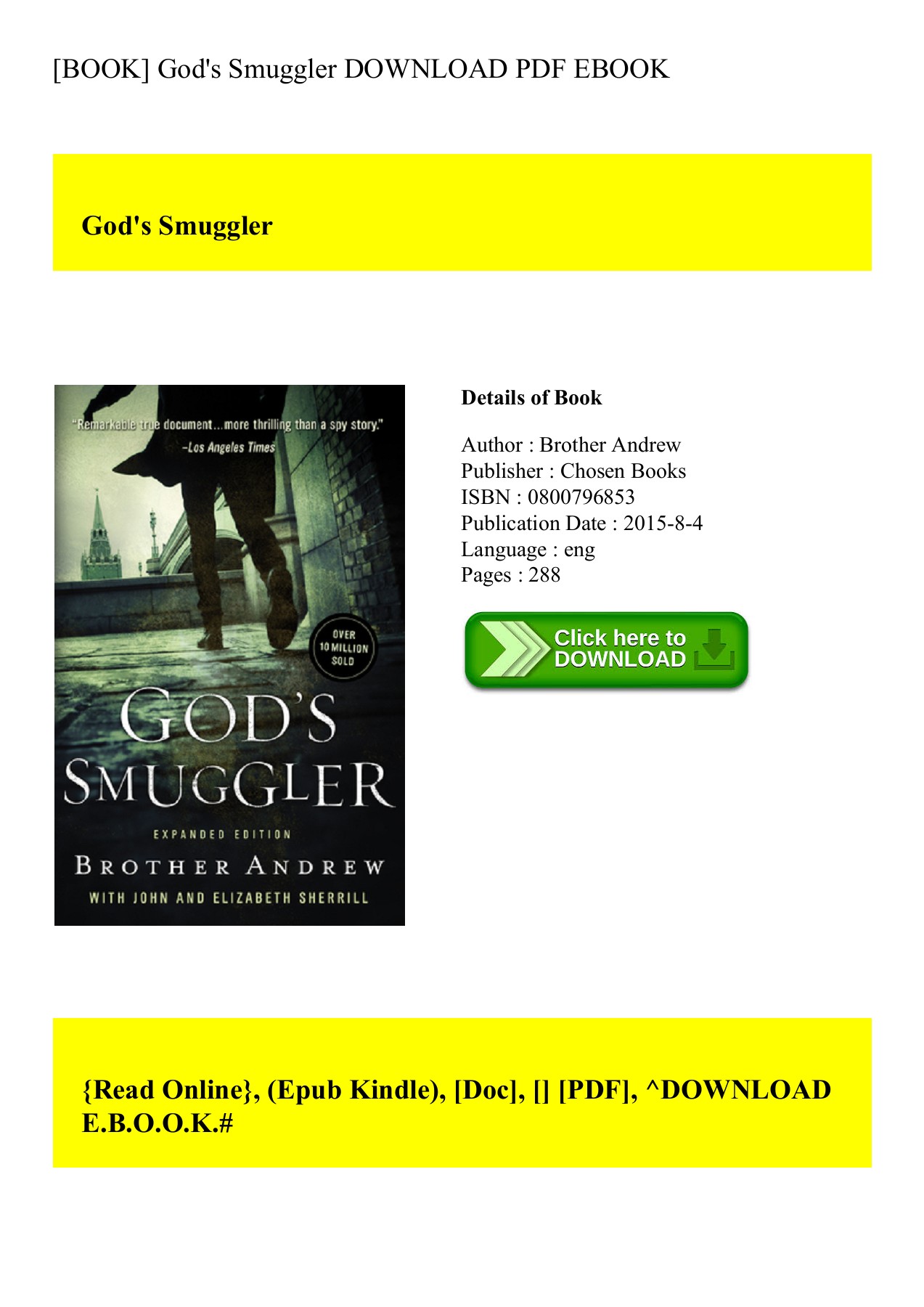 [BOOK] God's Smuggler DOWNLOAD PDF EBOOK - elliottufisc - Page 1 - 1 | Flip PDF Online | PubHTML5