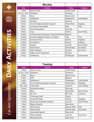 Towerpoint 2021-2022 Activities_CalAm