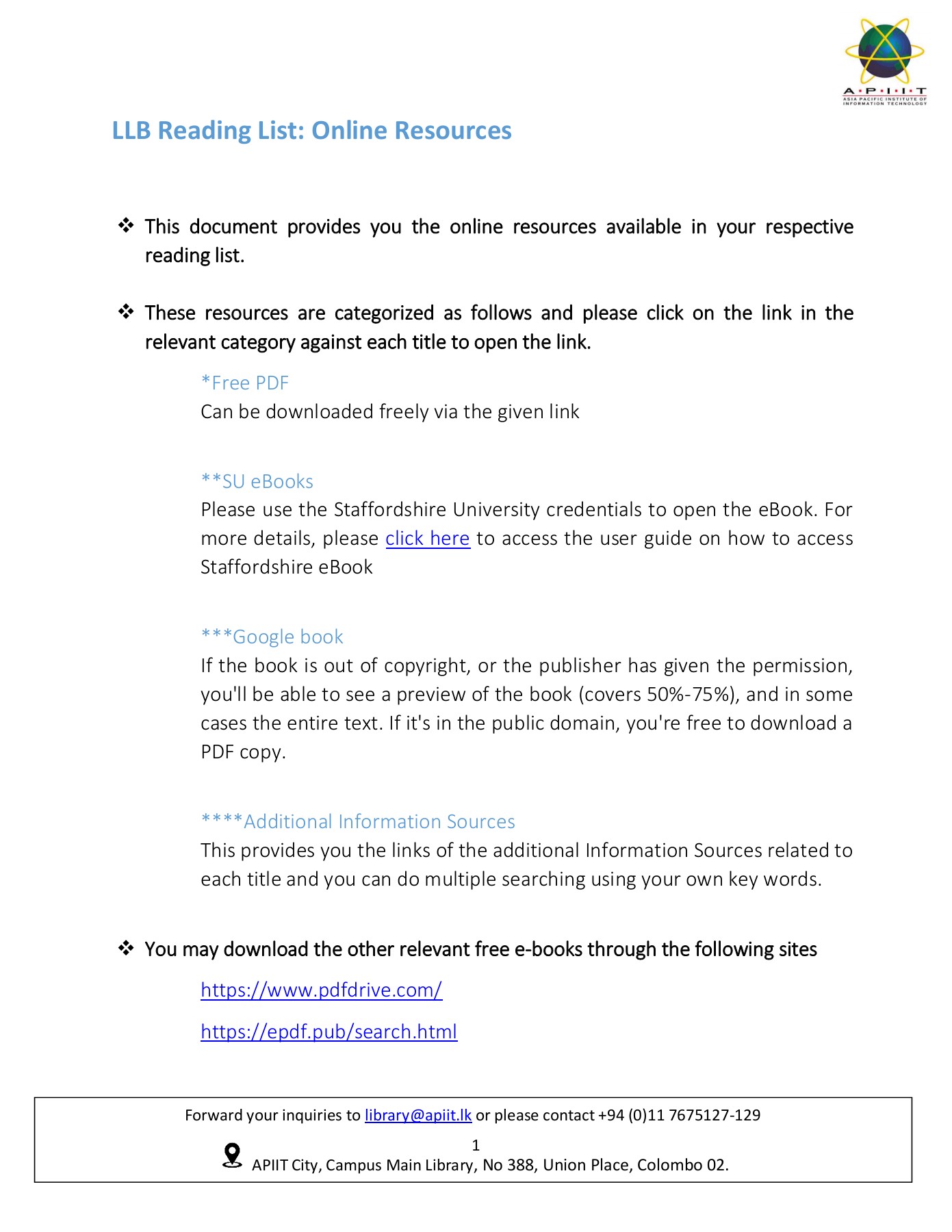 LLB Reading List Online Resorces Rev.0 - apiitlibrary2 - Page 2 | Flip ...