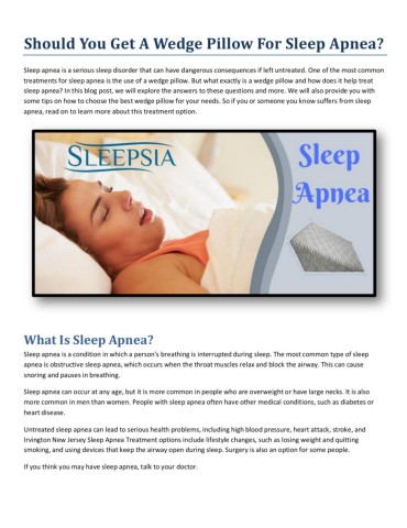 Should You Get A Wedge Pillow For Sleep Apnea - Ross Flynn - Page 1 - 3 ...
