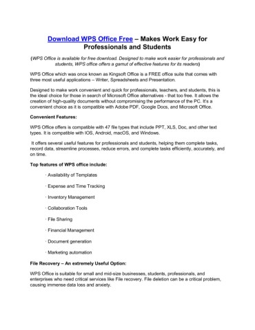 Download WPS Office Free – Makes Work Easy for Professionals and Students_2