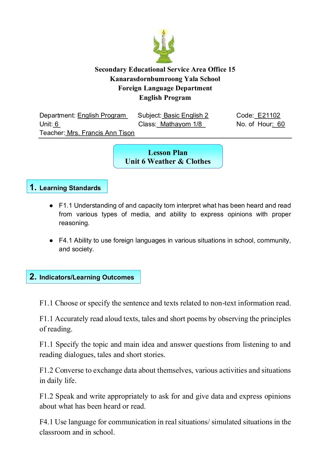 Ann (Lesson Plan_After Teaching Record) - anne kb - ครรชิต แซ่โฮ่ ...