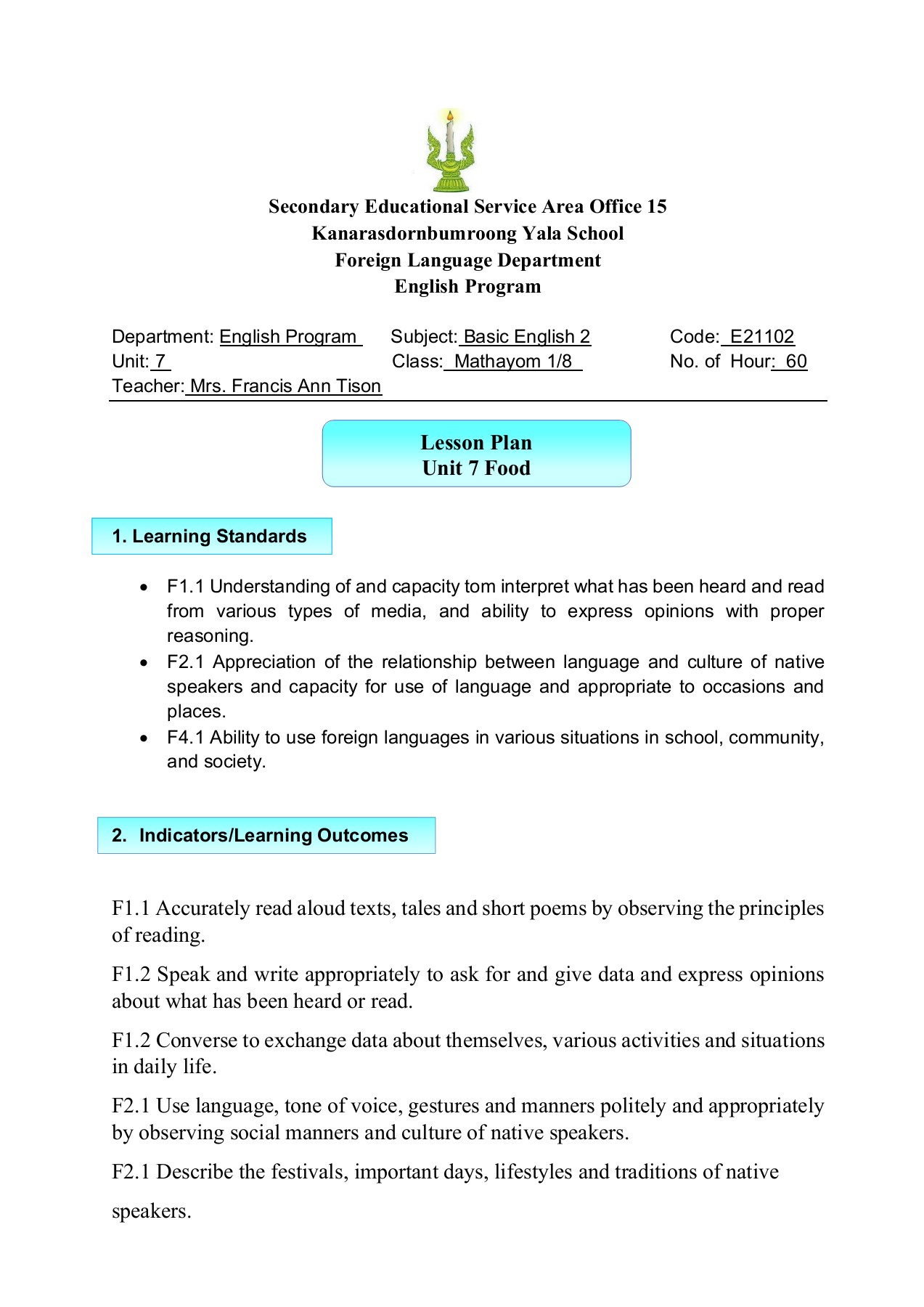 Ann (Lesson Plan_After Teaching Record) - anne kb - ครรชิต แซ่โฮ่ ...