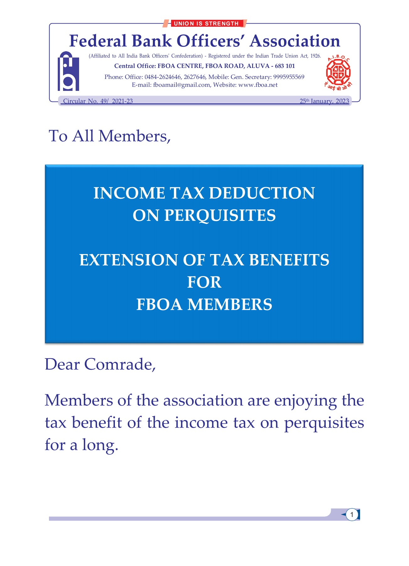 FBOA_Circular_49 - FBOA Central Office - Page 1 - 5 | Flip PDF Online ...