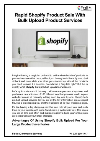 Rapid Shopify Product Sale With Bulk Upload Product Services - RUTH ROBIN - Page 1 - 3 | Flip ...