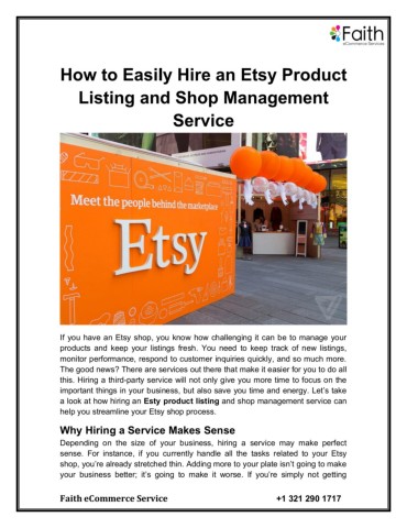 How to Easily Hire an Etsy Product Listing and Shop Management Service