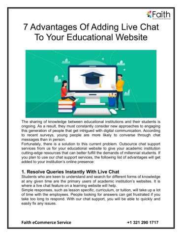 7 Advantages Of Adding Live Chat To Your Educational Website
