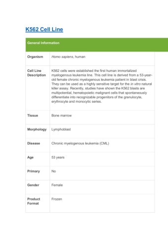 K562 Cell Line - Yang Robot - Page 1 - 0 | Flip PDF Online | PubHTML5