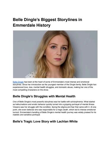 Belle Dingle’s Biggest Storylines in Emmerdale