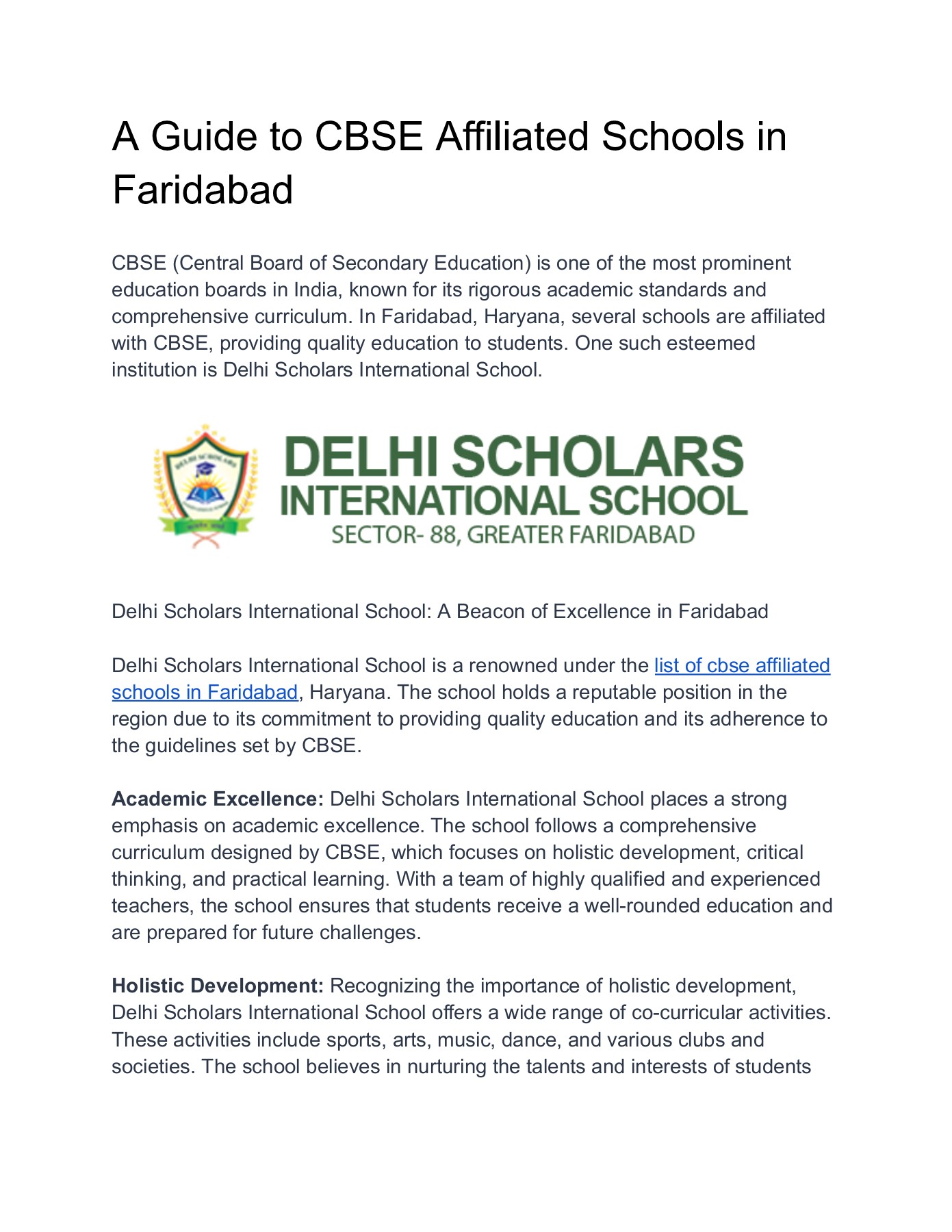 A Guide to CBSE Affiliated Schools in Faridabad - diyadas1214 - Page 1 ...