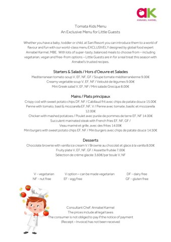 Kids Menu FR