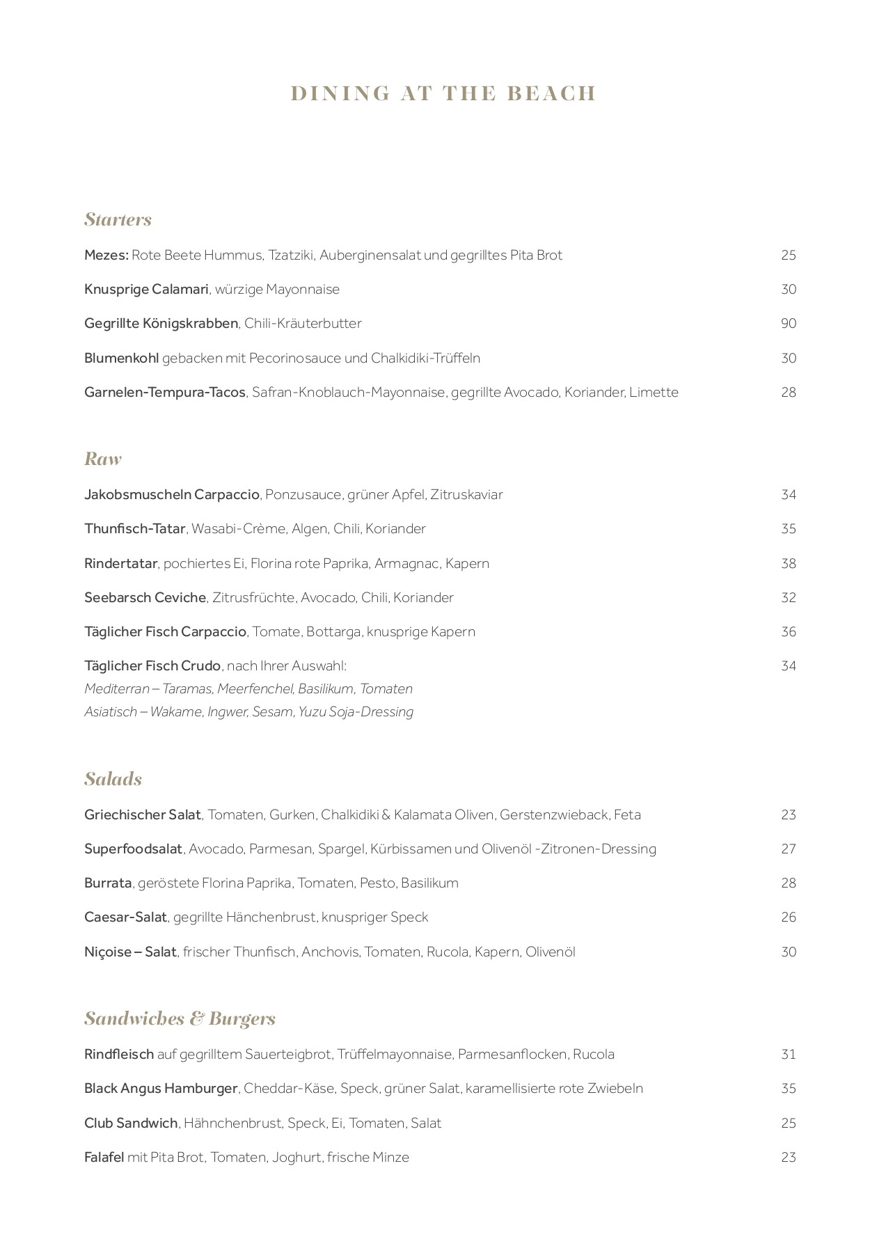 Beach Menu DE - lbrint - Page 1 - 2 | Flip PDF Online | PubHTML5