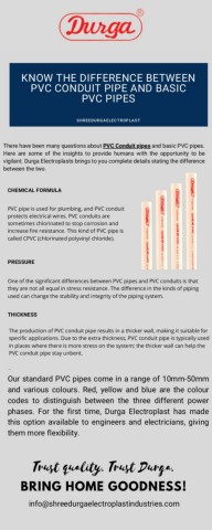 Time to Know the Difference between Pvc Conduit Pipes and Basic Pipes