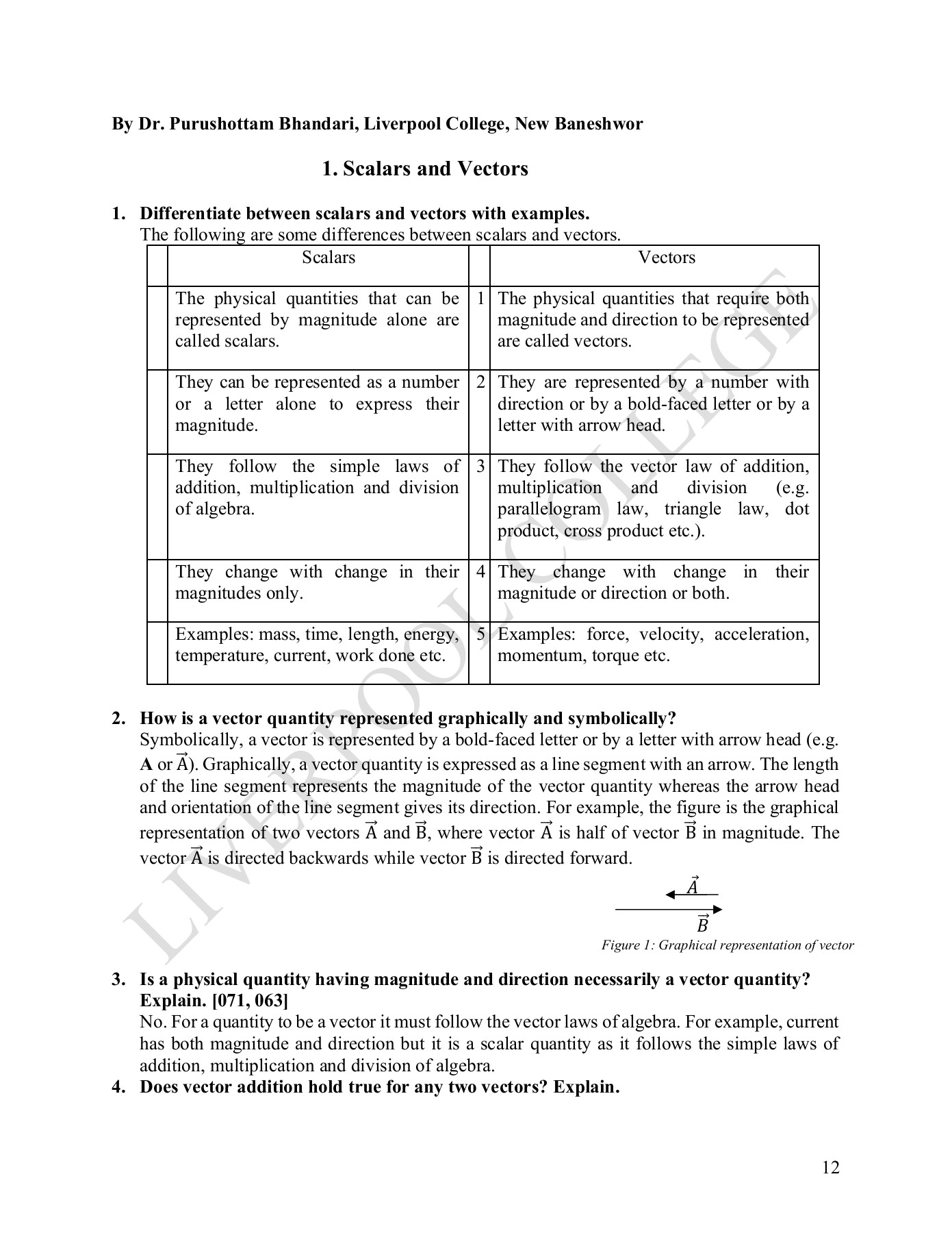 Scalar Vs Vector Free Resource | Physics Tuition Sg