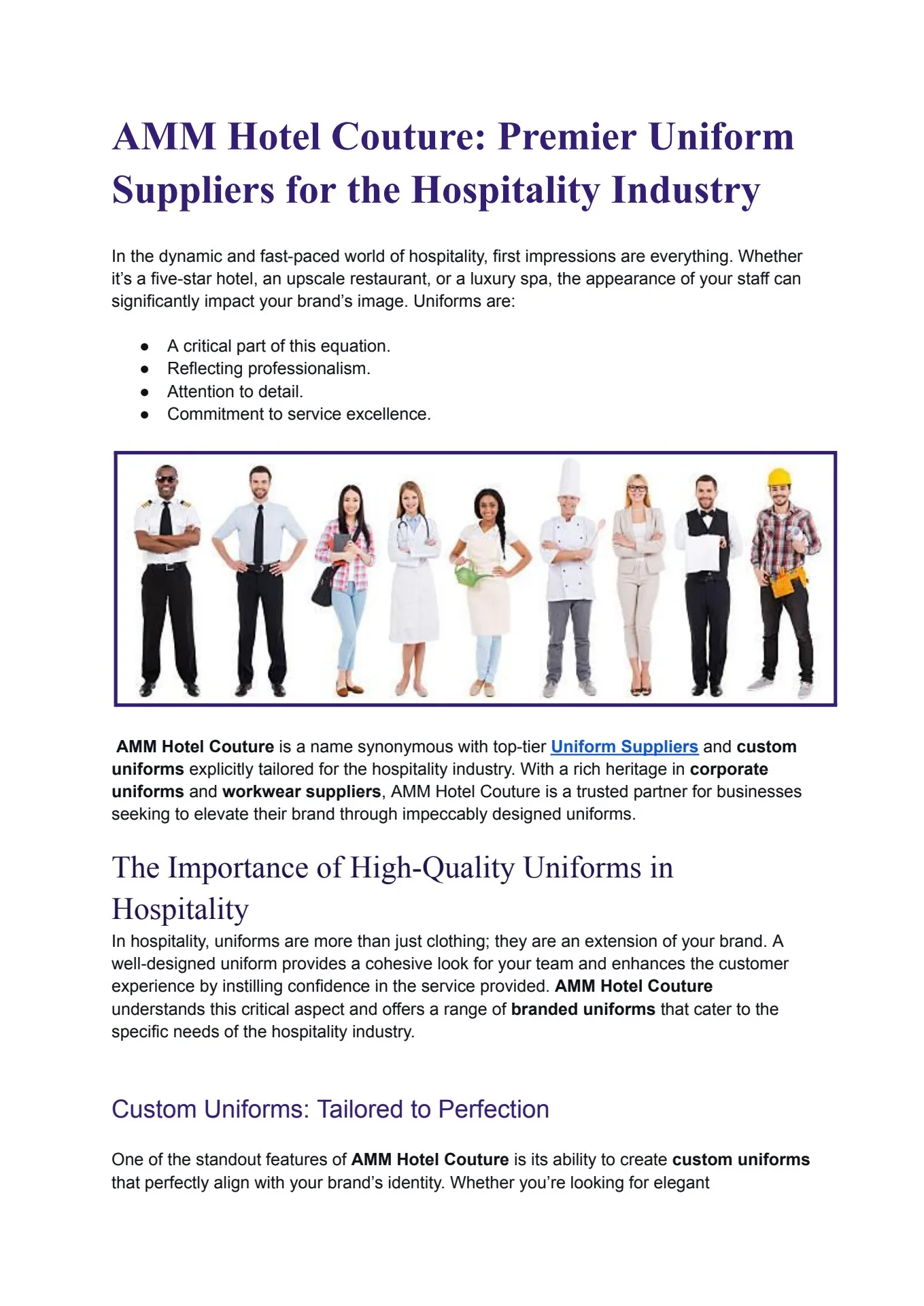 Premier Uniform Suppliers for the Hospitality Industry - Ammhotel Couture - Page 1 - 4 | Flip ...