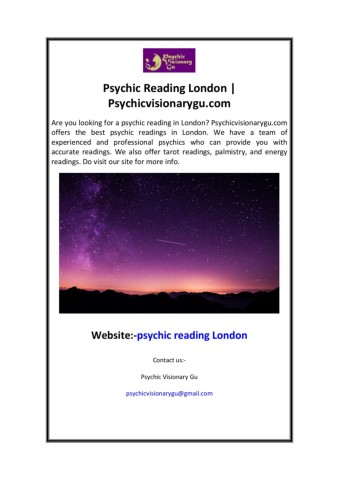 Psychic Reading London Psychicvisionarygu.com