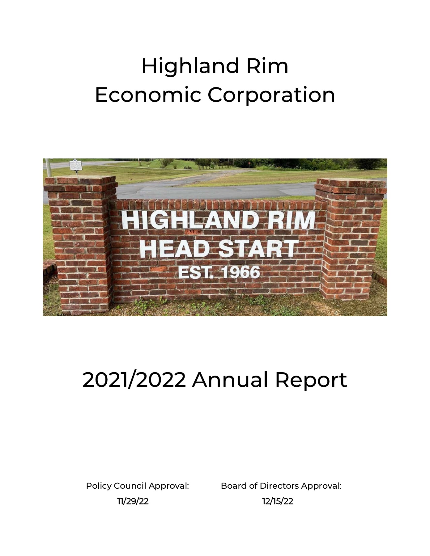 Highland Rim Economic Corporation 2021-2022 Annual Report - HRHS/HREC ...