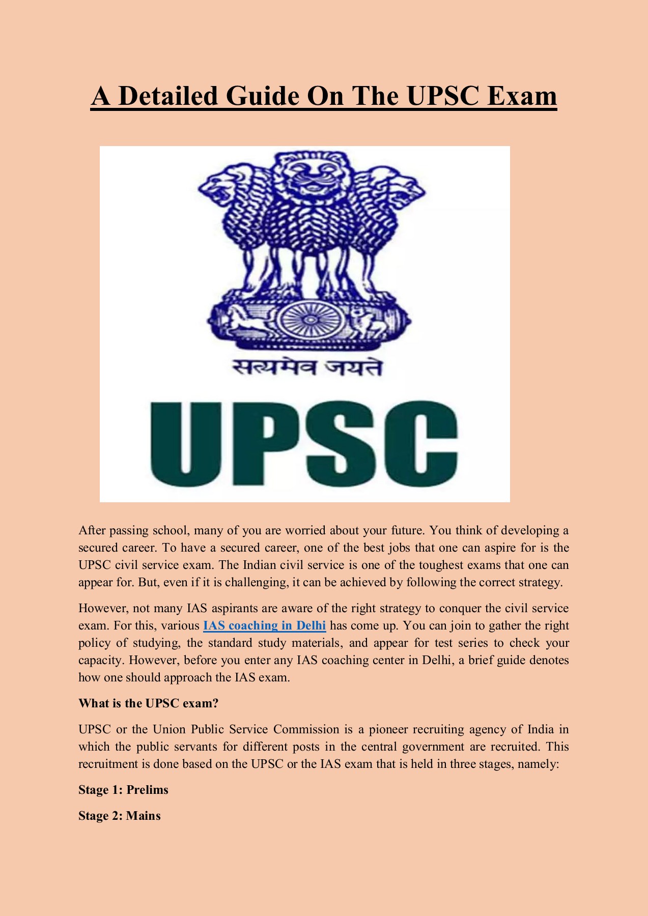 A Detailed Guide On The UPSC Exam - Elite IAS Academy - Page 1 | Flip ...