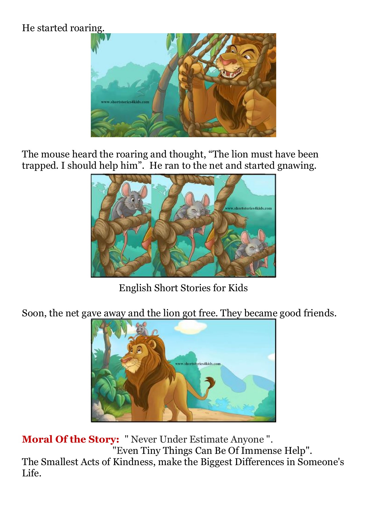 The Lion and The Mouse - English Short Stories for Kids - ห้องสมุดเฉลิม ...