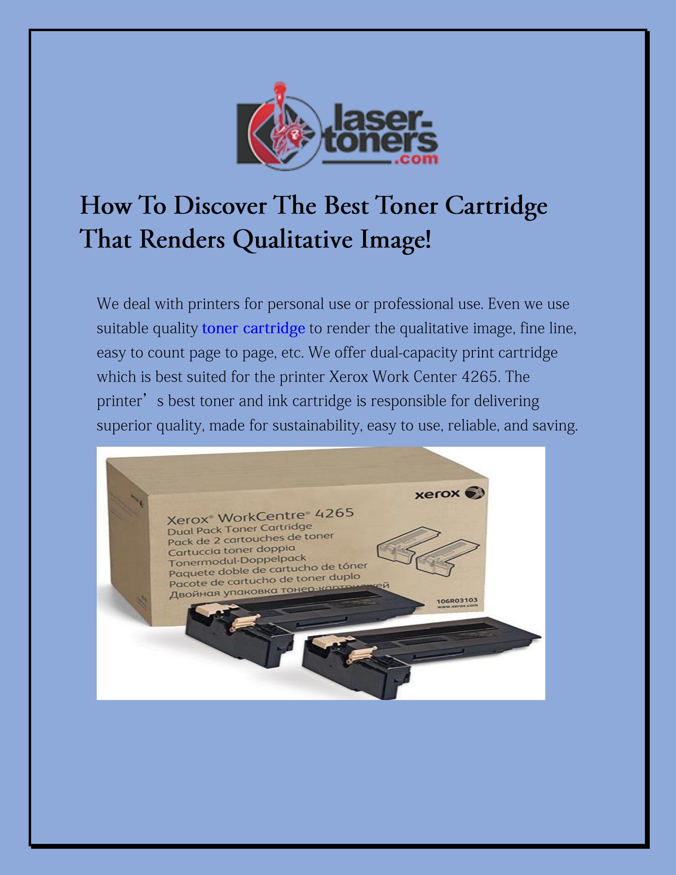How To Discover The Best Toner Cartridge That Renders Qualitative Image ...
